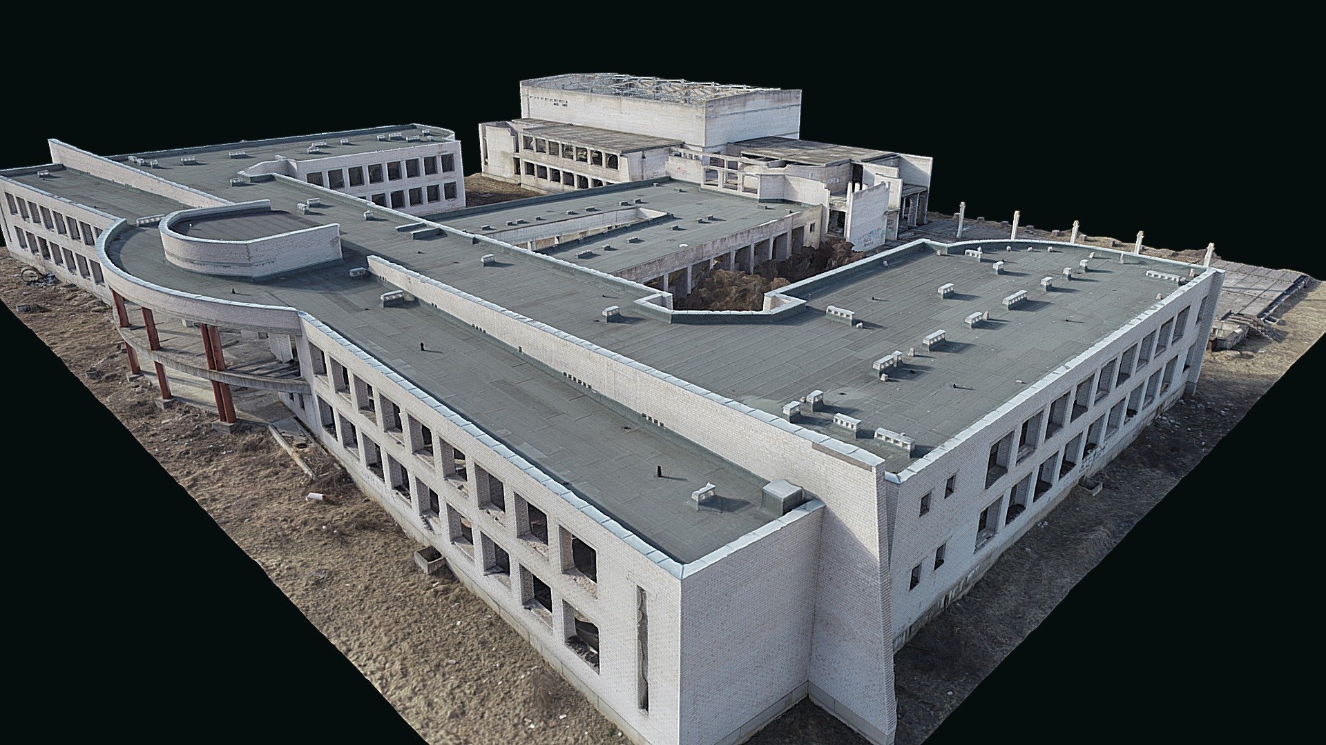 Abandoned unfinished school construction site - Buy Royalty Free 3D ...