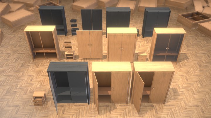 Wardrobe 3D models - Sketchfab