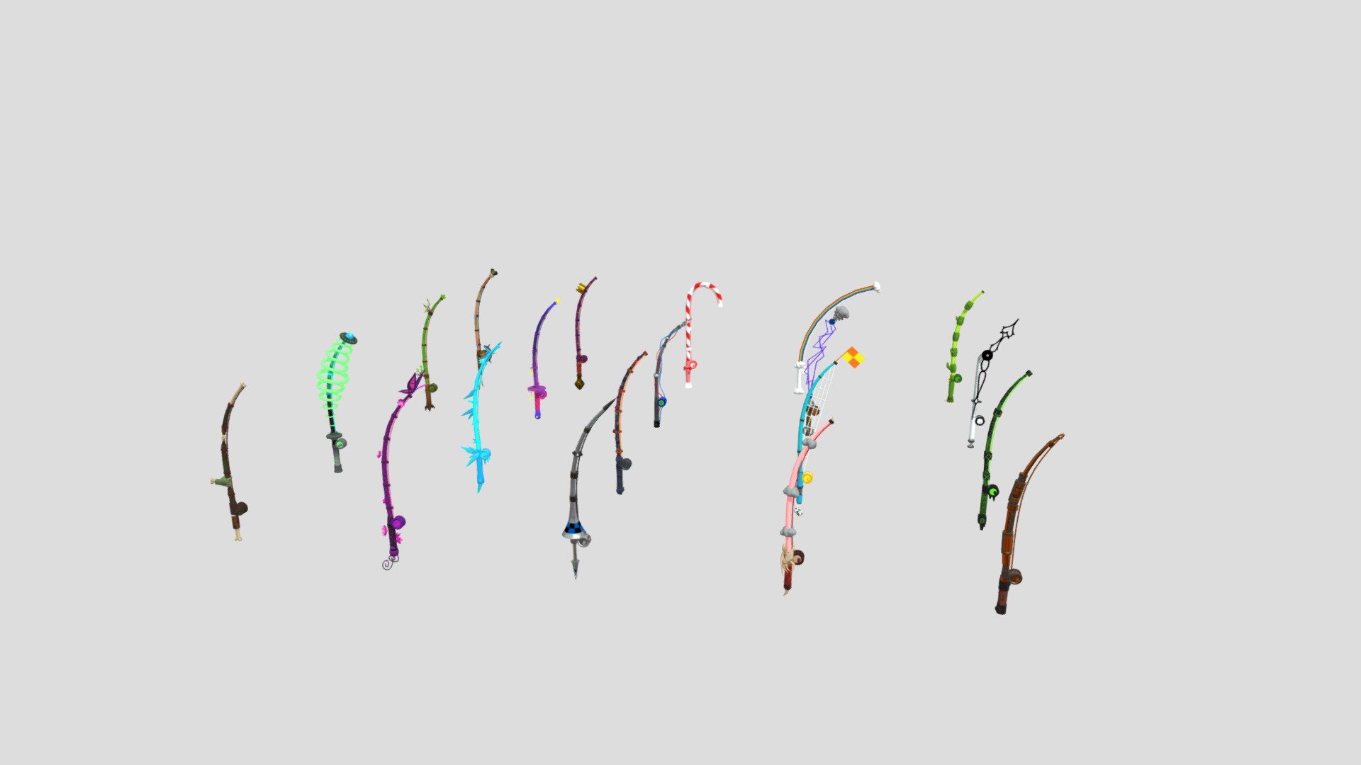 Fishing Rods – Various Themes - 3D model by Braywa [3ff6352] - Sketchfab