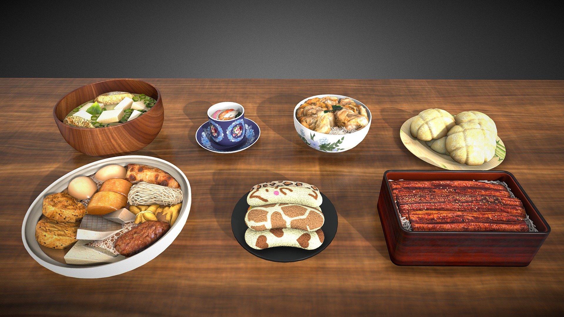 Japanese Food Vol - 2 - Buy Royalty Free 3D model by Devden [3ff7b8e ...