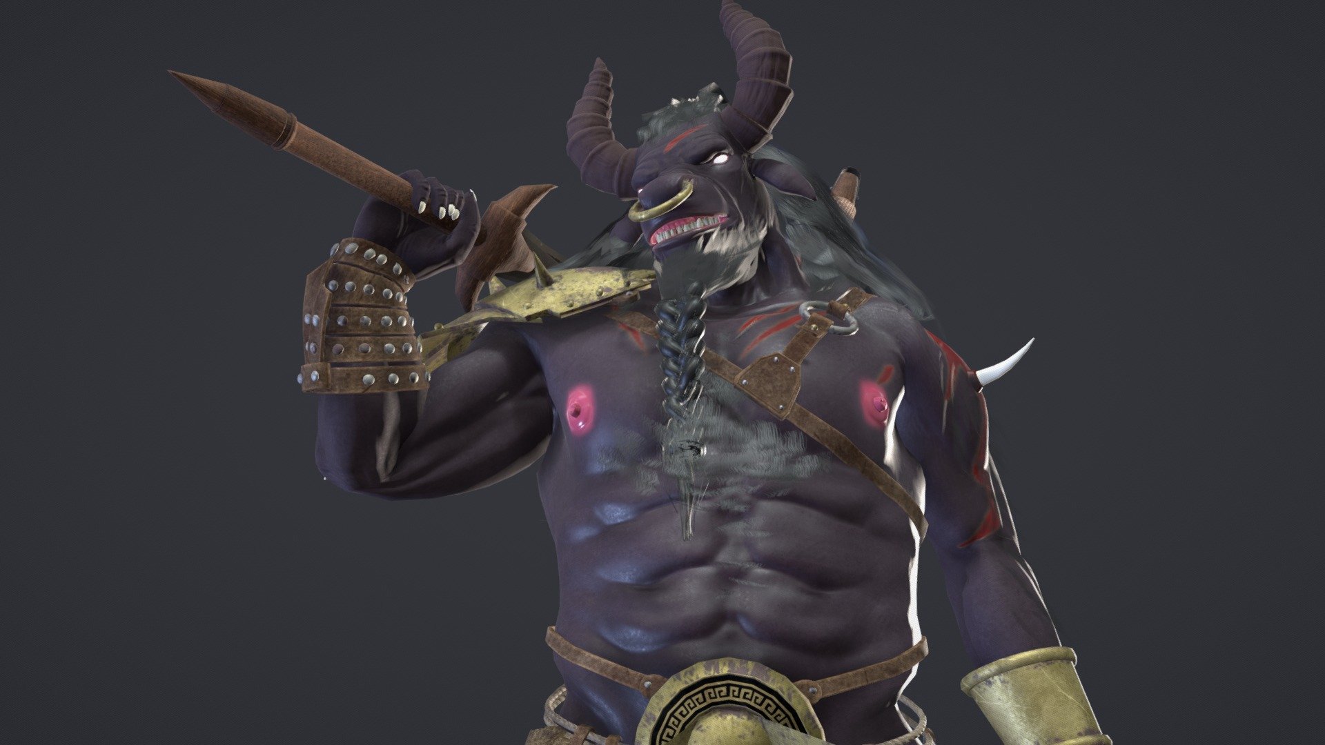 Minotaur idle animation - 3D model by cheng lok (@Cheng.Lok) [3ff9292 ...