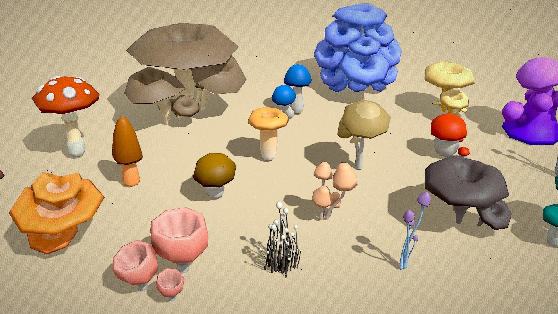 Environment Pack - Mushroom - 3D model by PolyOne Studio (@polyone ...