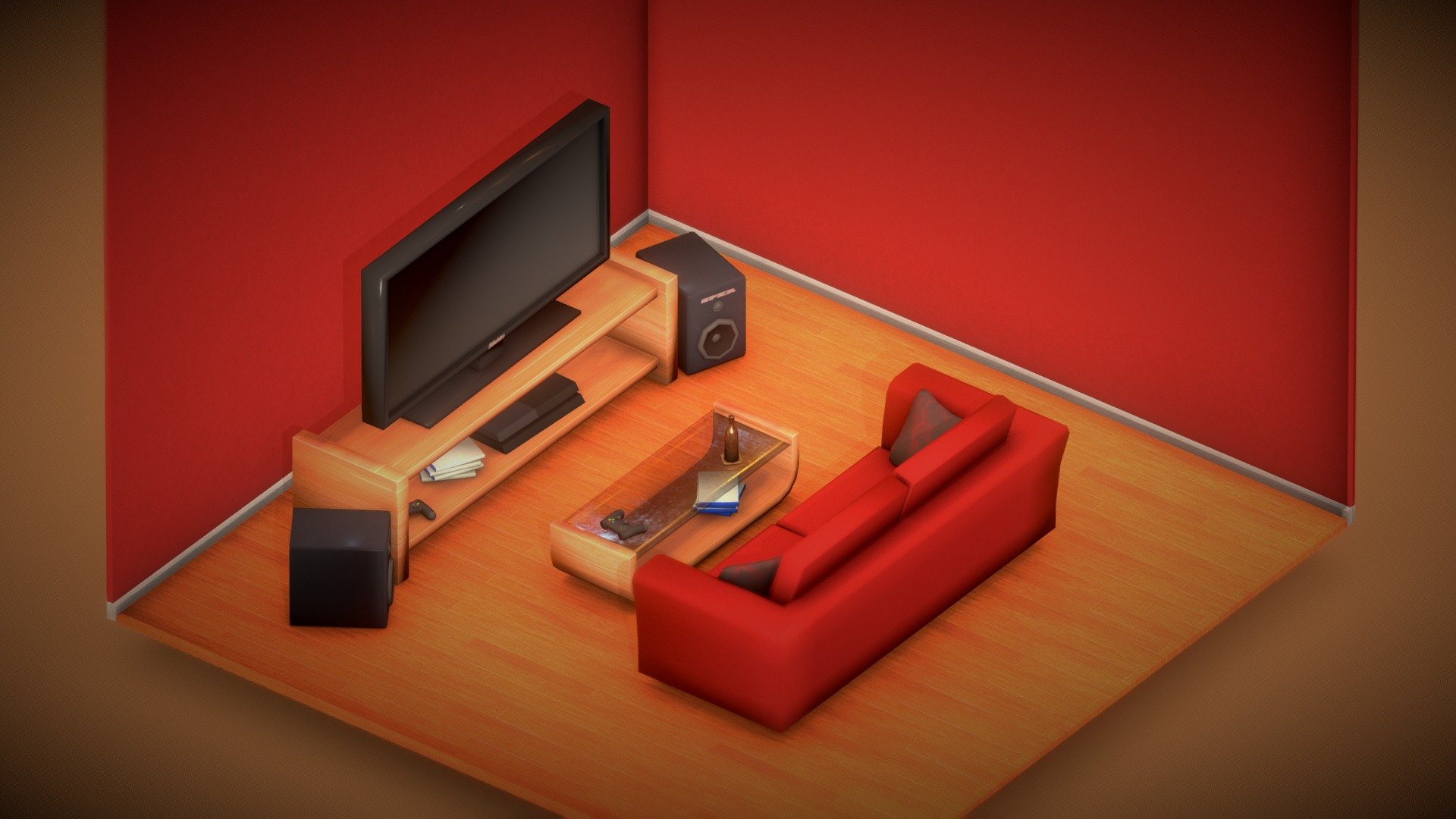 Room Corner Diorama - 3D model by Blackhart [3ffecdf] - Sketchfab