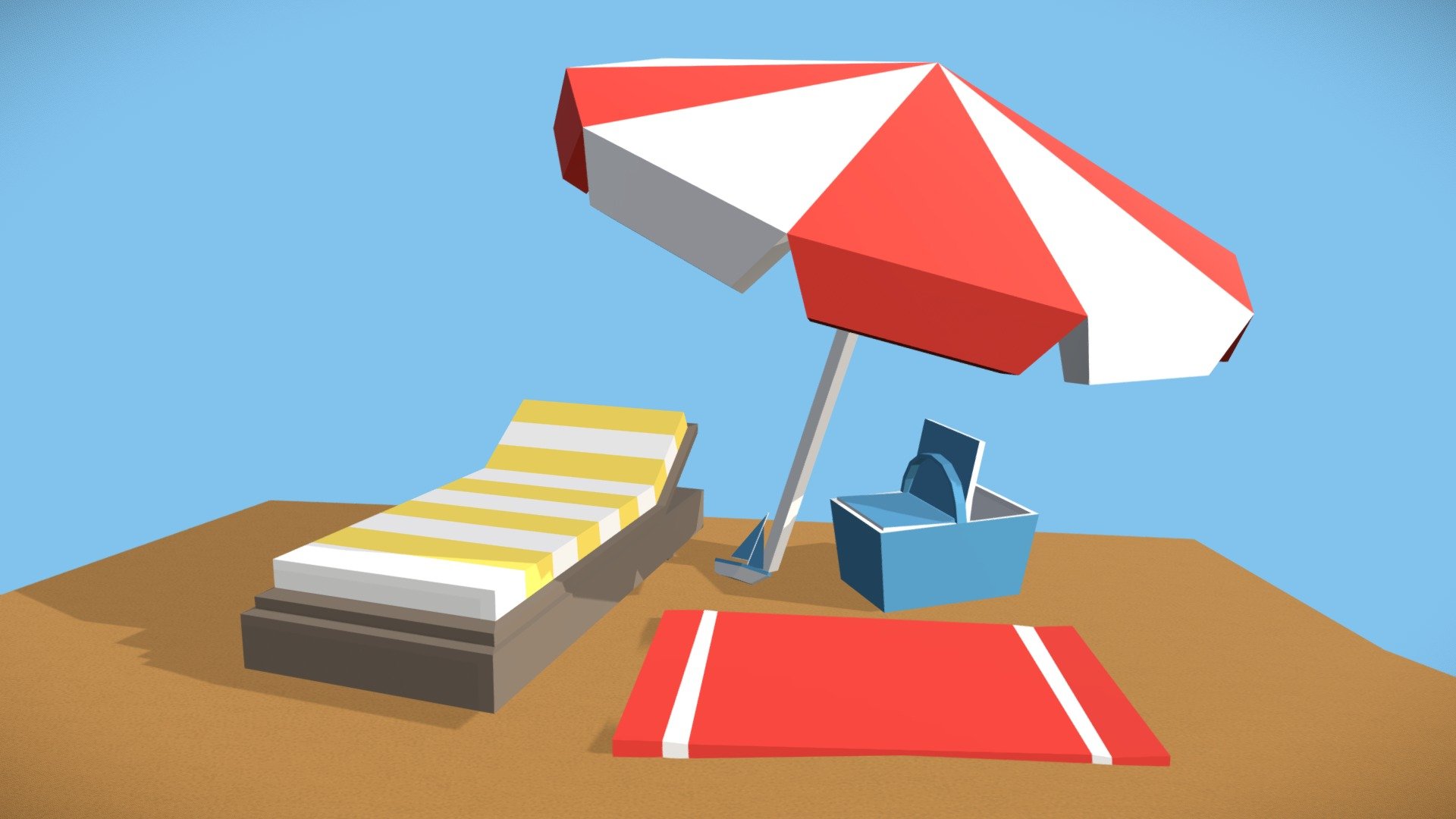 Low-Poly Beach Props - 3D model by Emma-Lie Kamping (@Ellemieke25) [4004577] - Sketchfab