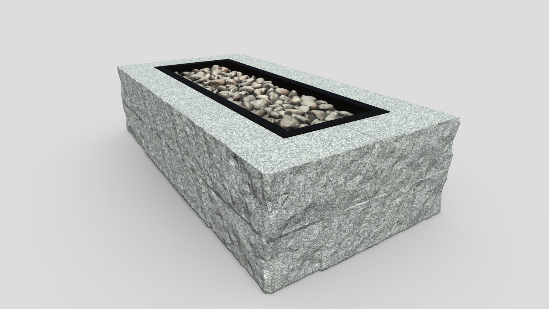 RECTANGLE FIRE PIT -- EASTERN GRAY™ - Download Free 3D model by POLYCOR [400ecb4] - Sketchfab