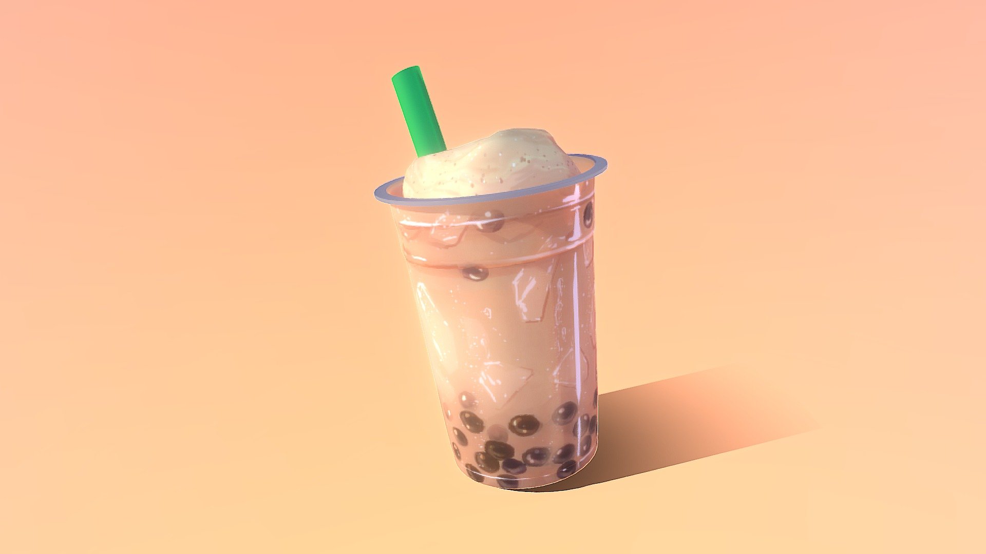 Digital Painting Bubble Tea - 3D model by eonridr [400f9a5] - Sketchfab