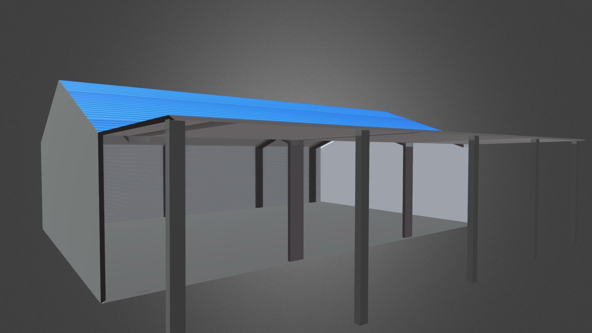Steel Shutter Open Garage (Shade) - Buy Royalty Free 3D model by ...