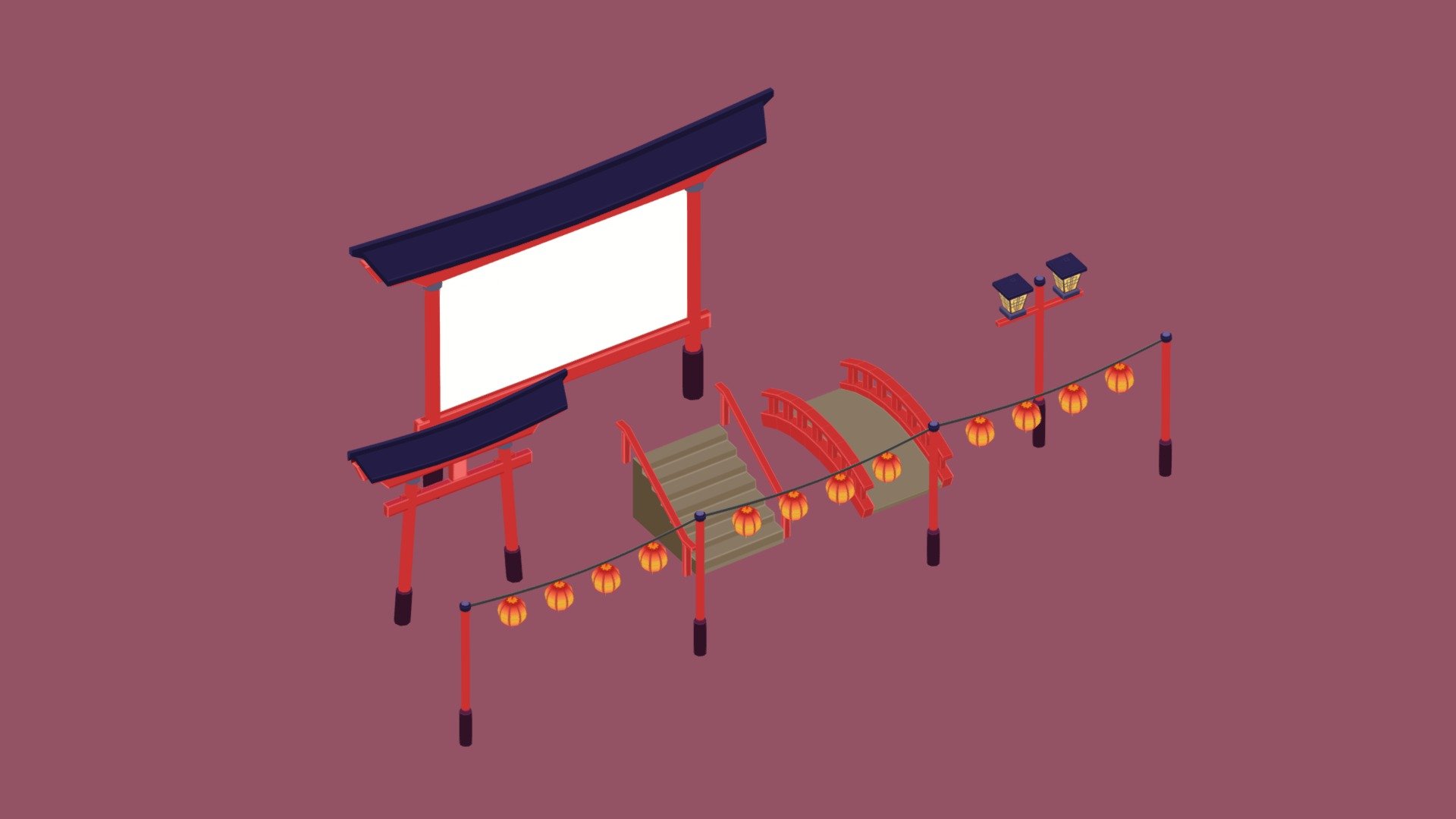 Japanese Lights And Gates Asset - Buy Royalty Free 3D model by zephyrin ...