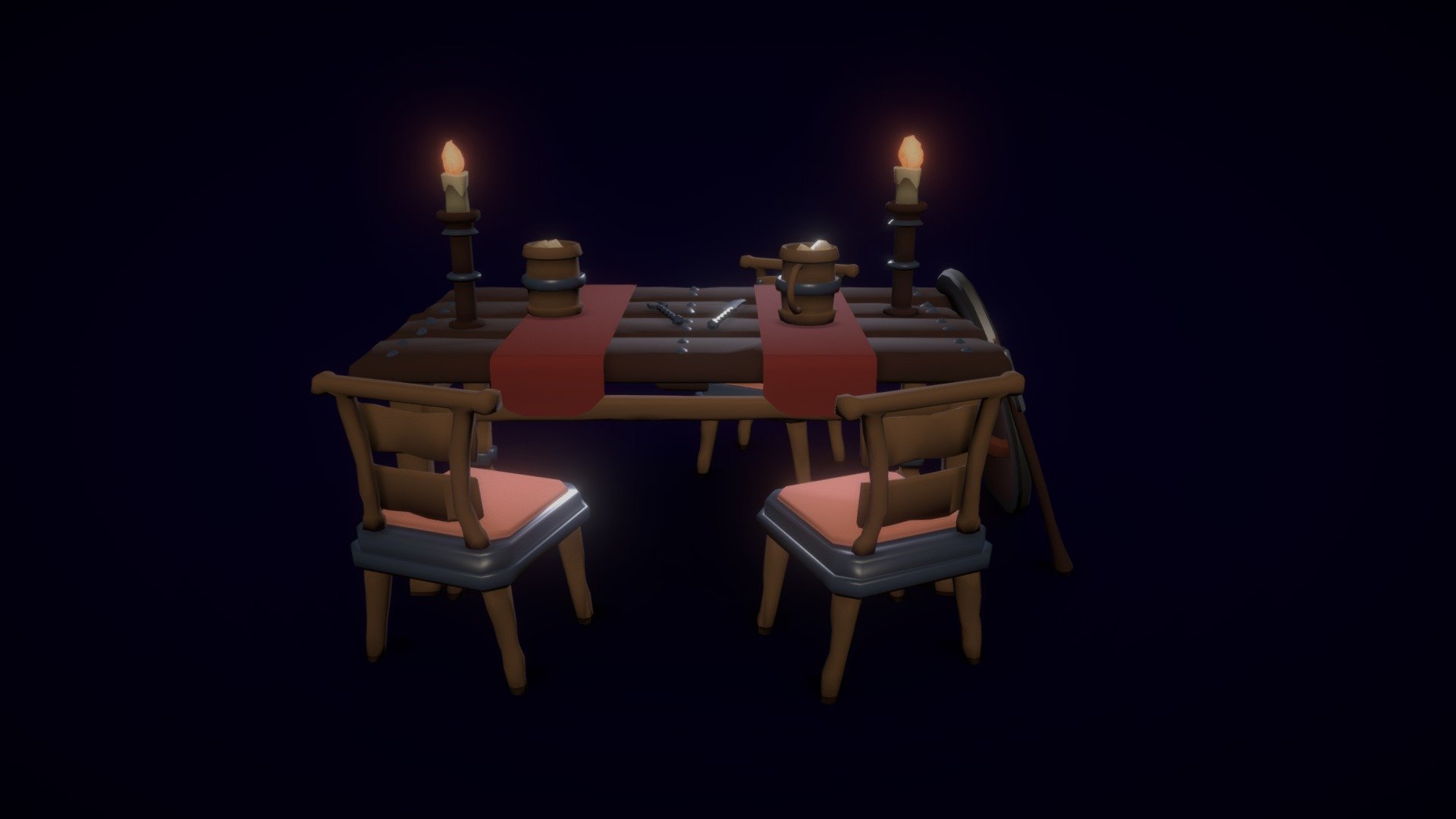 Medieval Table with accessories - 3D model by Oscar.Jakobsson [401ce23 ...