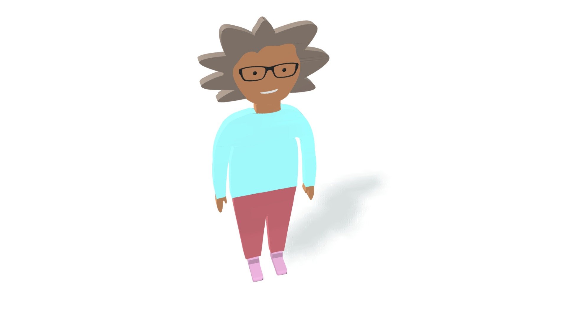 Low poly Girl 2D cartoon character - Rigged - Download Free 3D model by ...