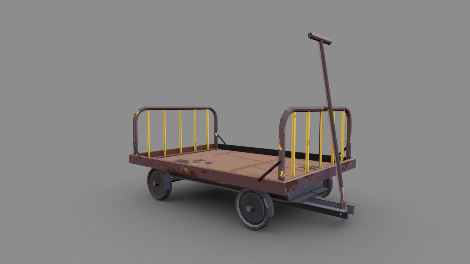 Old Colonial British Railway Cart | LowPoly - Buy Royalty Free 3D model ...