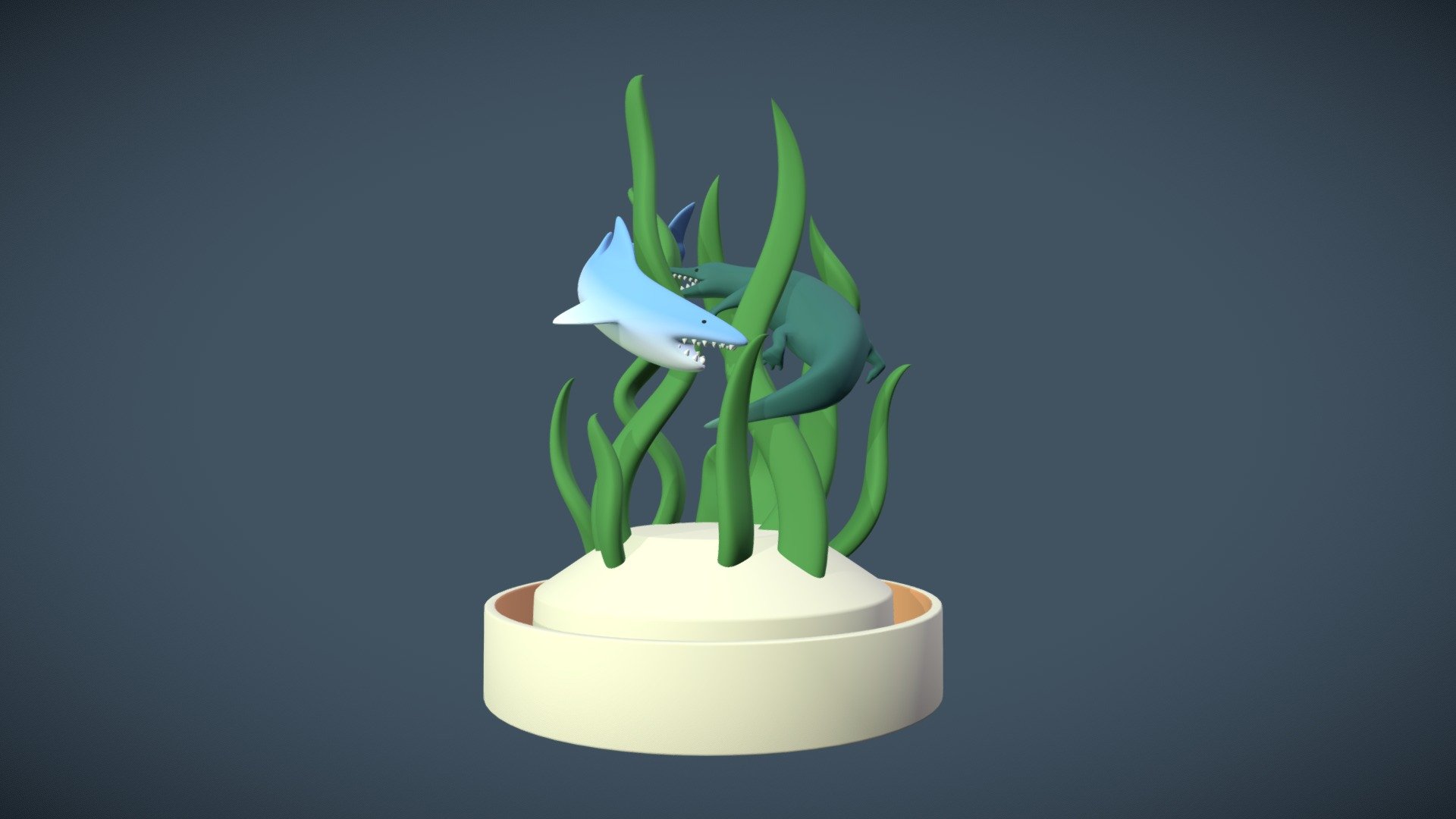 Patung Sura dan Buaya - Download Free 3D model by giga (@gits3d ...
