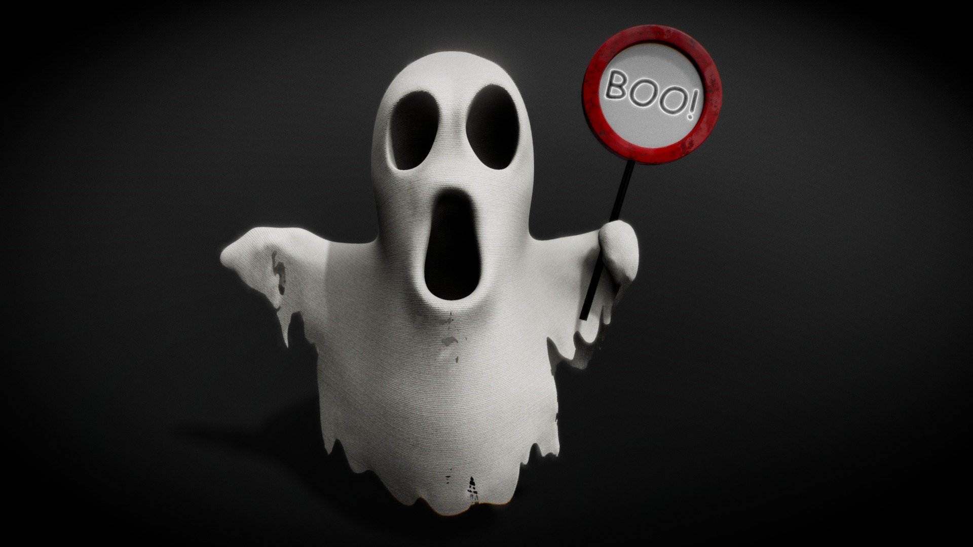 Ghost holding Boo sign! - 3D model by Lidija.Milovanovic [4041ca9 ...