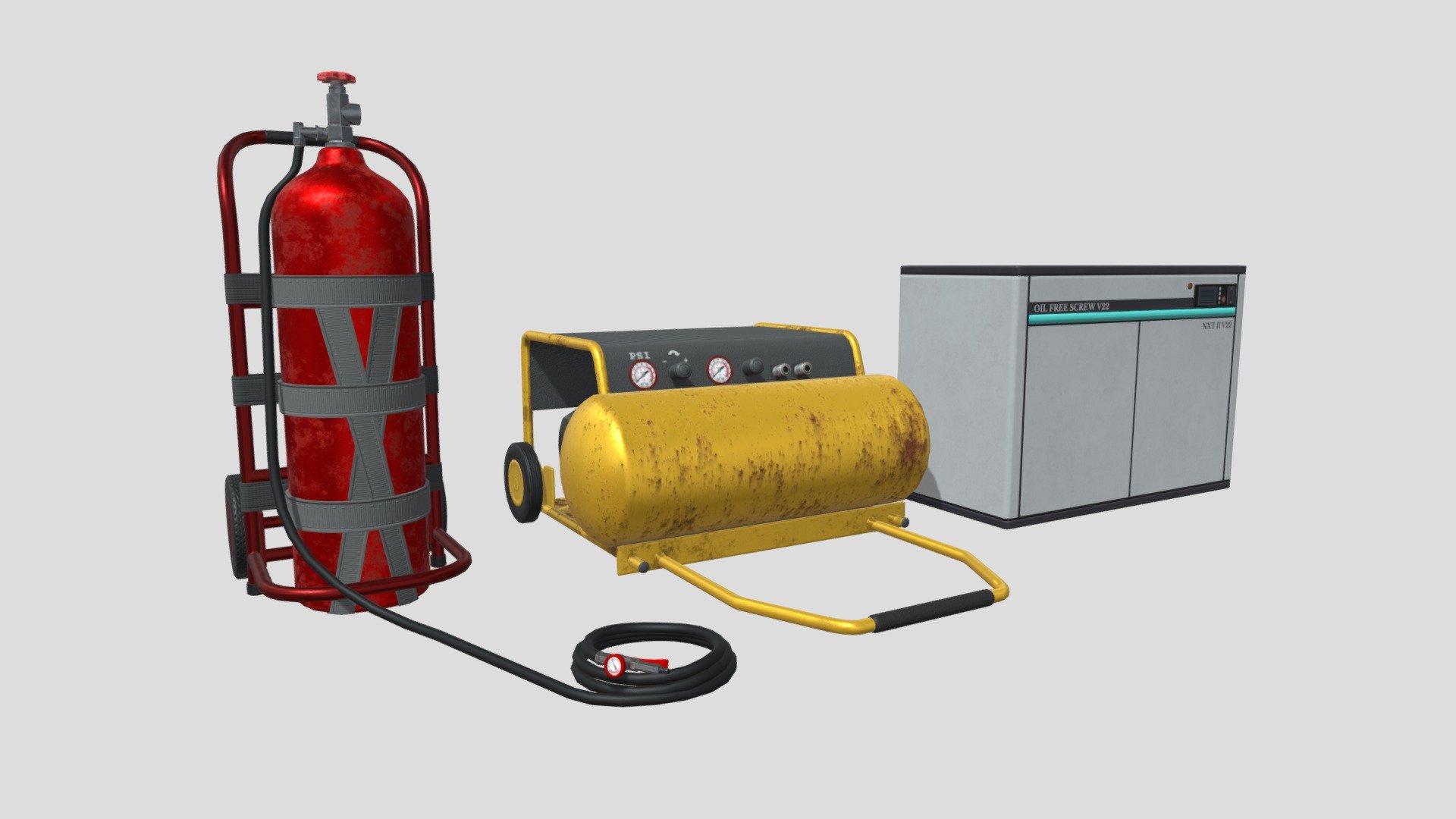 Airtank & Air compresser - 3D model by Bimo_Ryan [4042cad] - Sketchfab