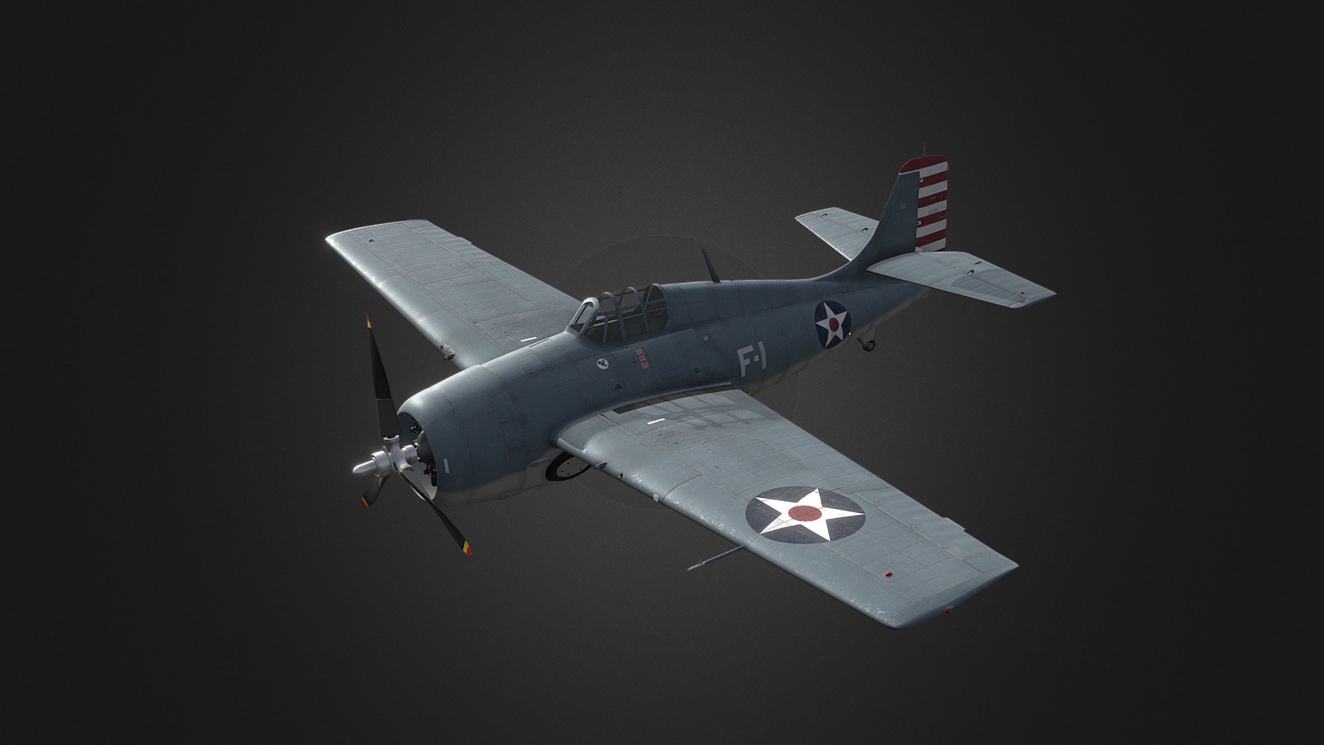 F4F-3 Wildcat, VF-3 USS Lexington - Buy Royalty Free 3D model by Hangar ...