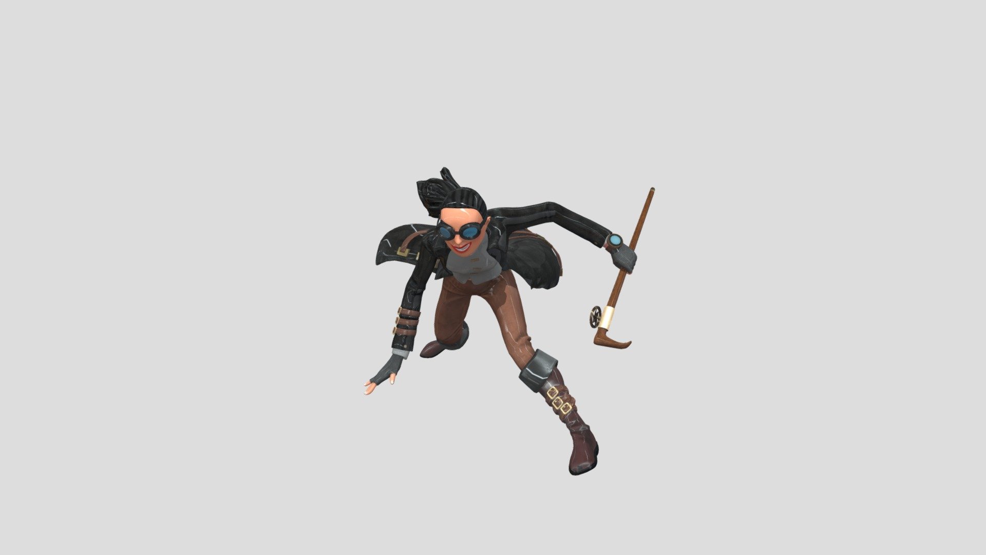 Steampunk Hero With Cane - Download Free 3D model by ...