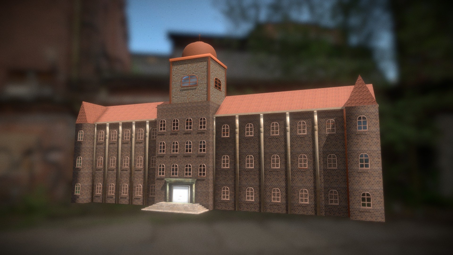 Simple University building - Download Free 3D model by Jungle Jim ...