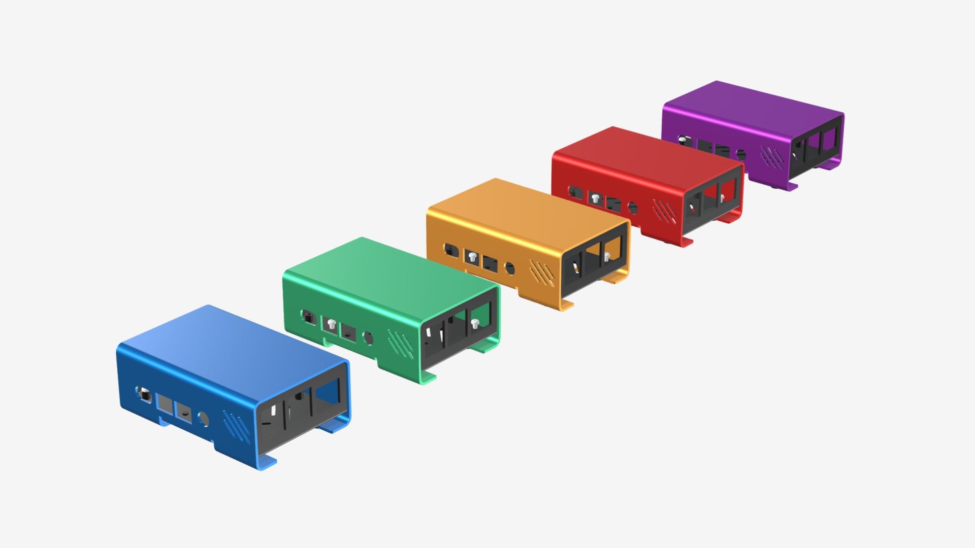 Raspberry Pi 4B ALUMINIUM CASE - Color anodized - 3D model by ...