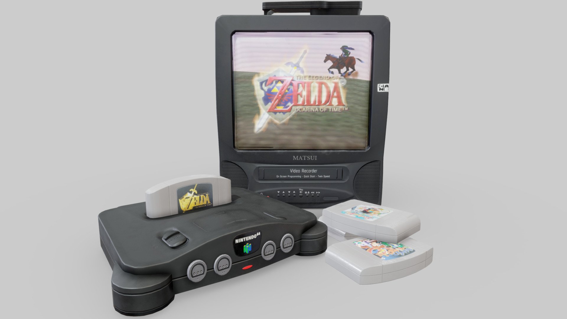 Nintendo Retro Game Setup - 3D model by Hogarth [4052aa9] - Sketchfab