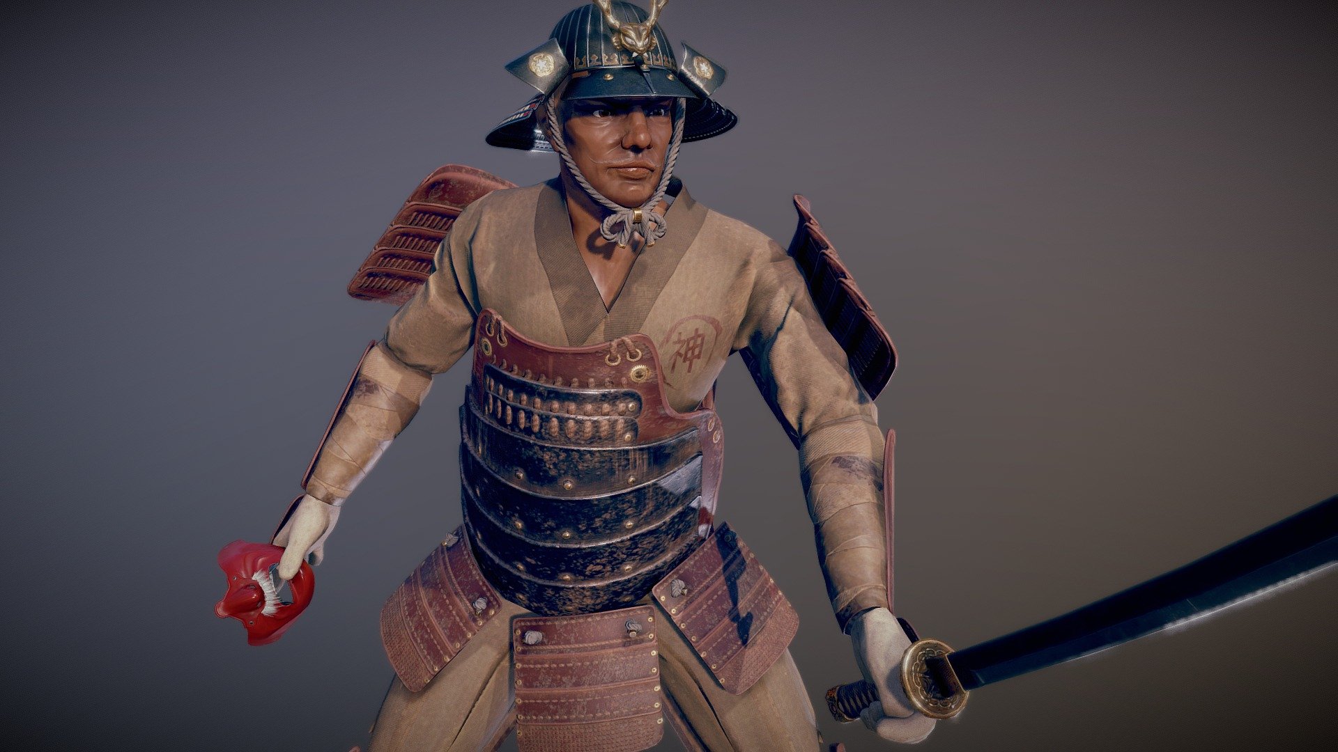 Samurai game character - 3D model by Theon [40602fe] - Sketchfab