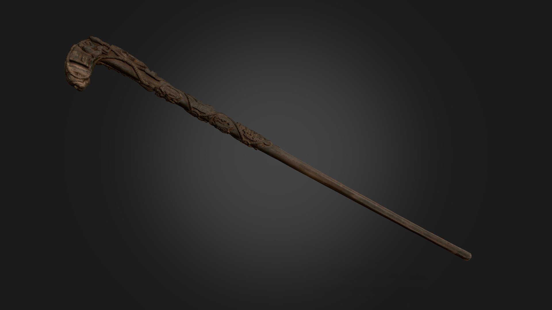 Faragott fa bot - 3D model by MuseuMap [4066403] - Sketchfab