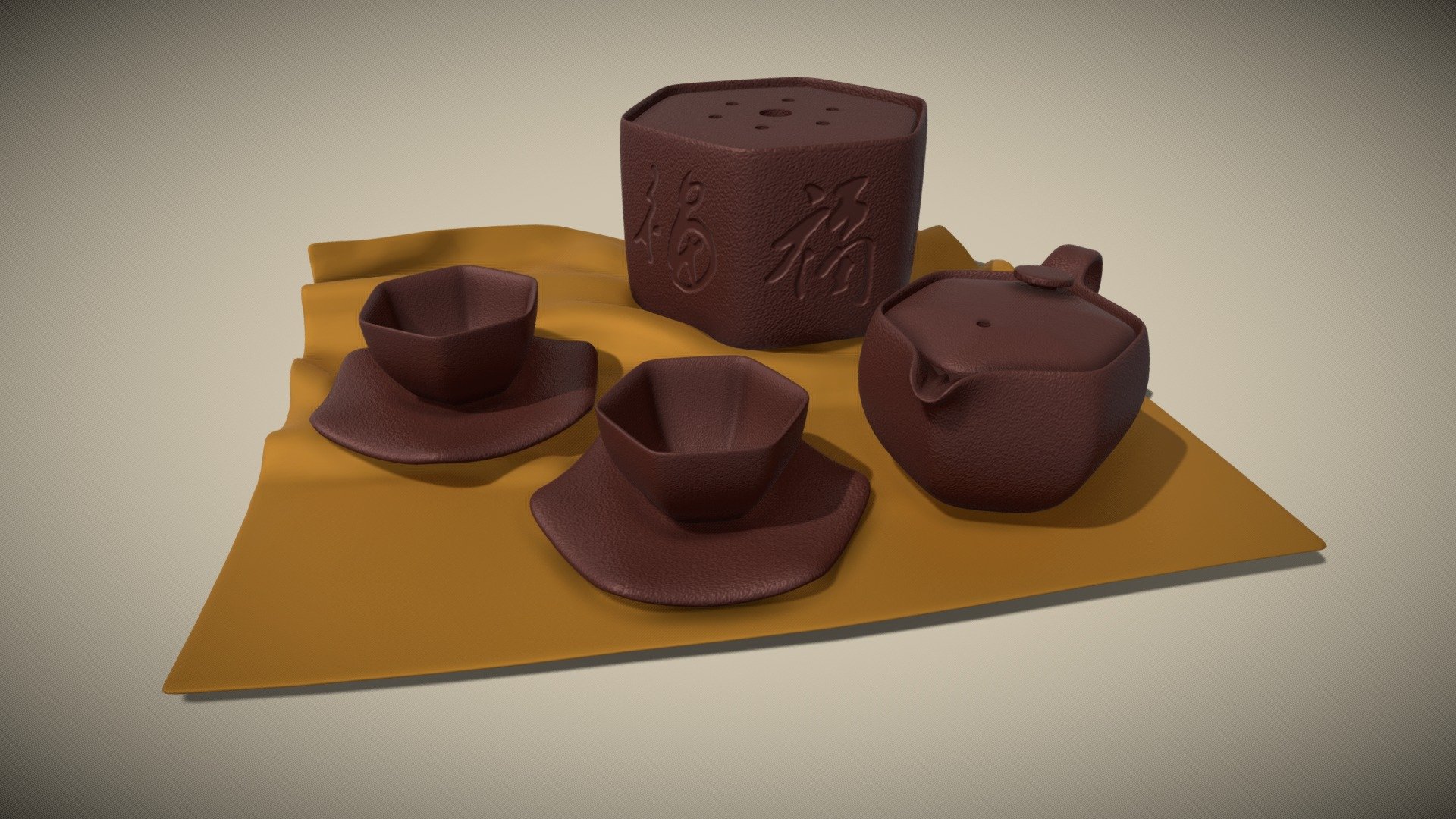 Portable Chinese tea set - 3D model by Yukidaruma (@igulupo123 ...