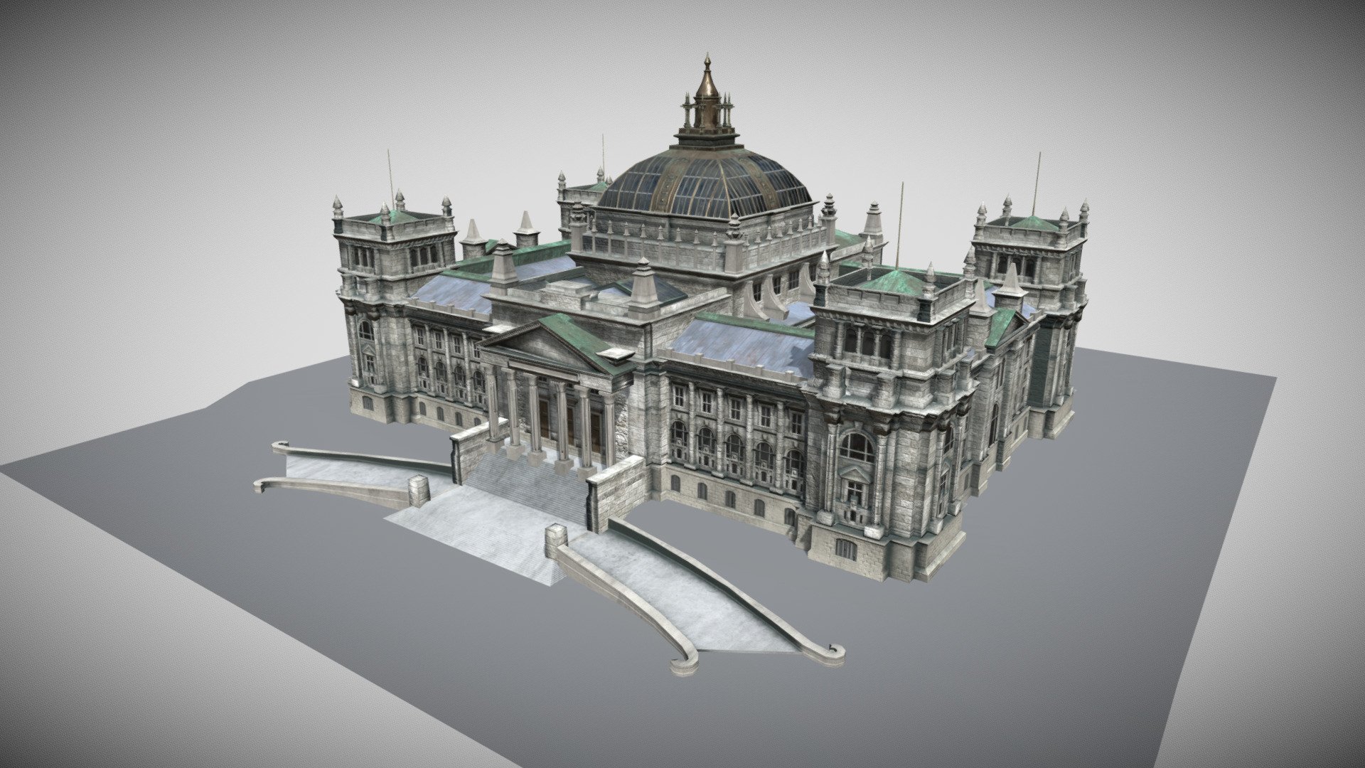 Prewar Reichstag - 3D model by Ulysse Mauger (@ulyssemauger) [406f567 ...