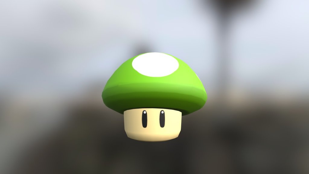 Mario Green Mushroom - 3D model by KrystalDERPx3 [4082cb2] - Sketchfab