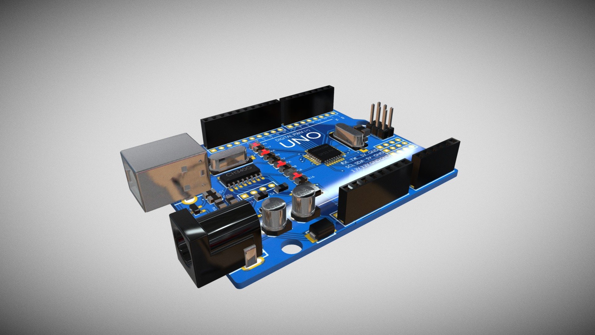 Arduino Compatível UNO - SMD - Download Free 3D model by Robótica ...