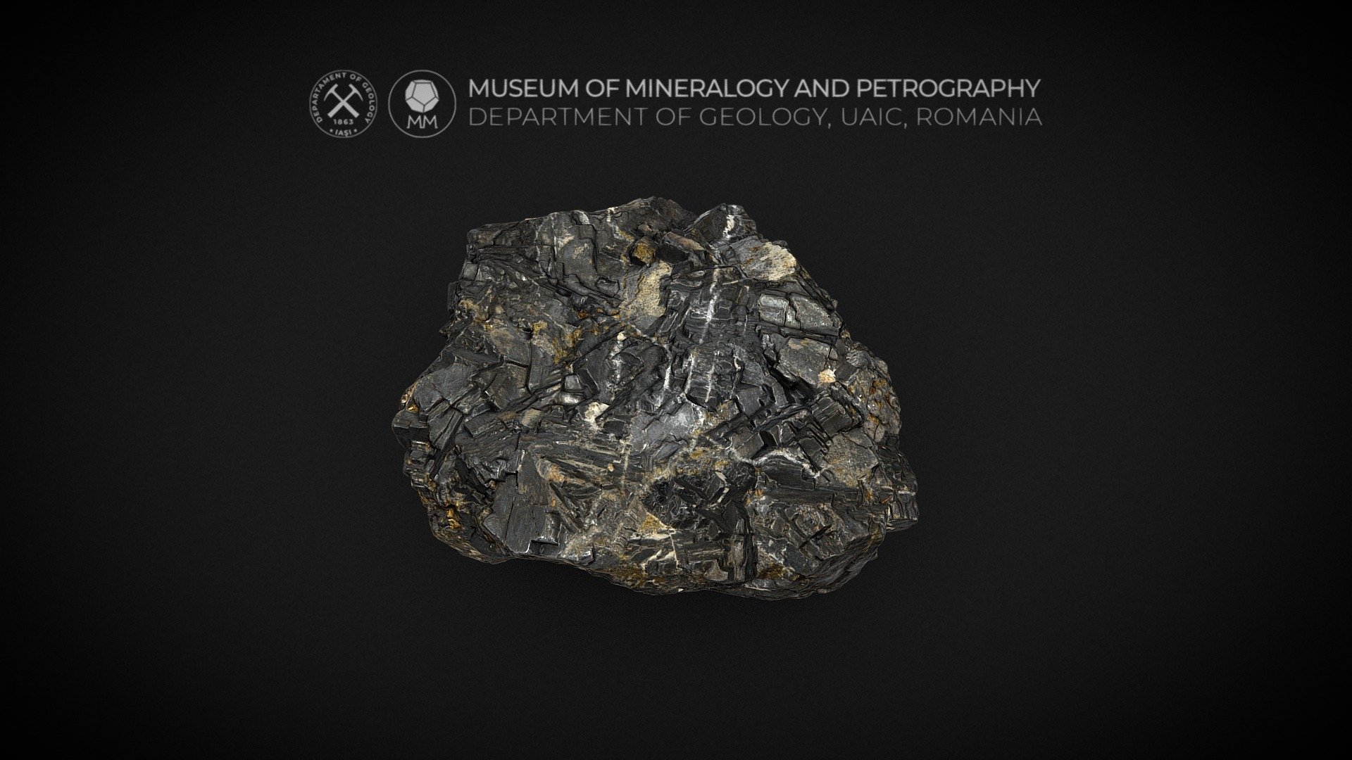 Aesthetic cabinet sample of Galena crystals - 3D model by Museum of ...