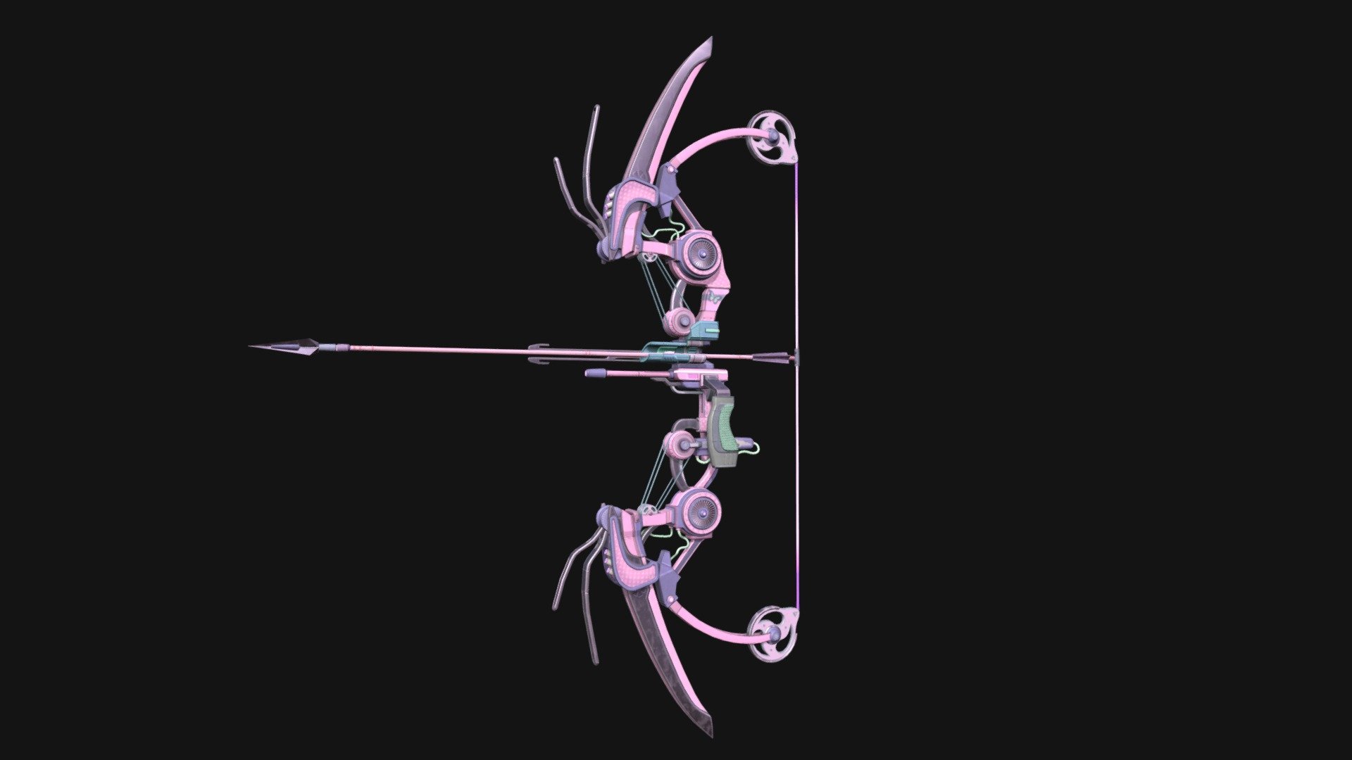Pink Sci-Fi Compound Bow - Buy Royalty Free 3D model by Clockwork Creations (@clockworkcreations ...