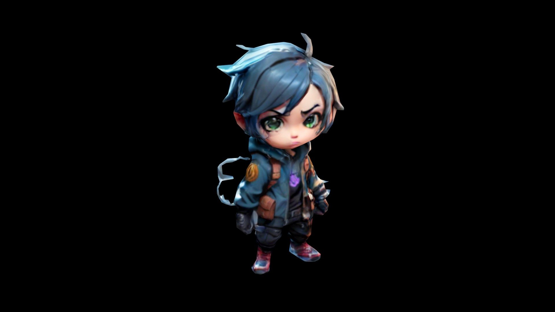Anime character with short grey hair, wearing a - Download Free 3D ...