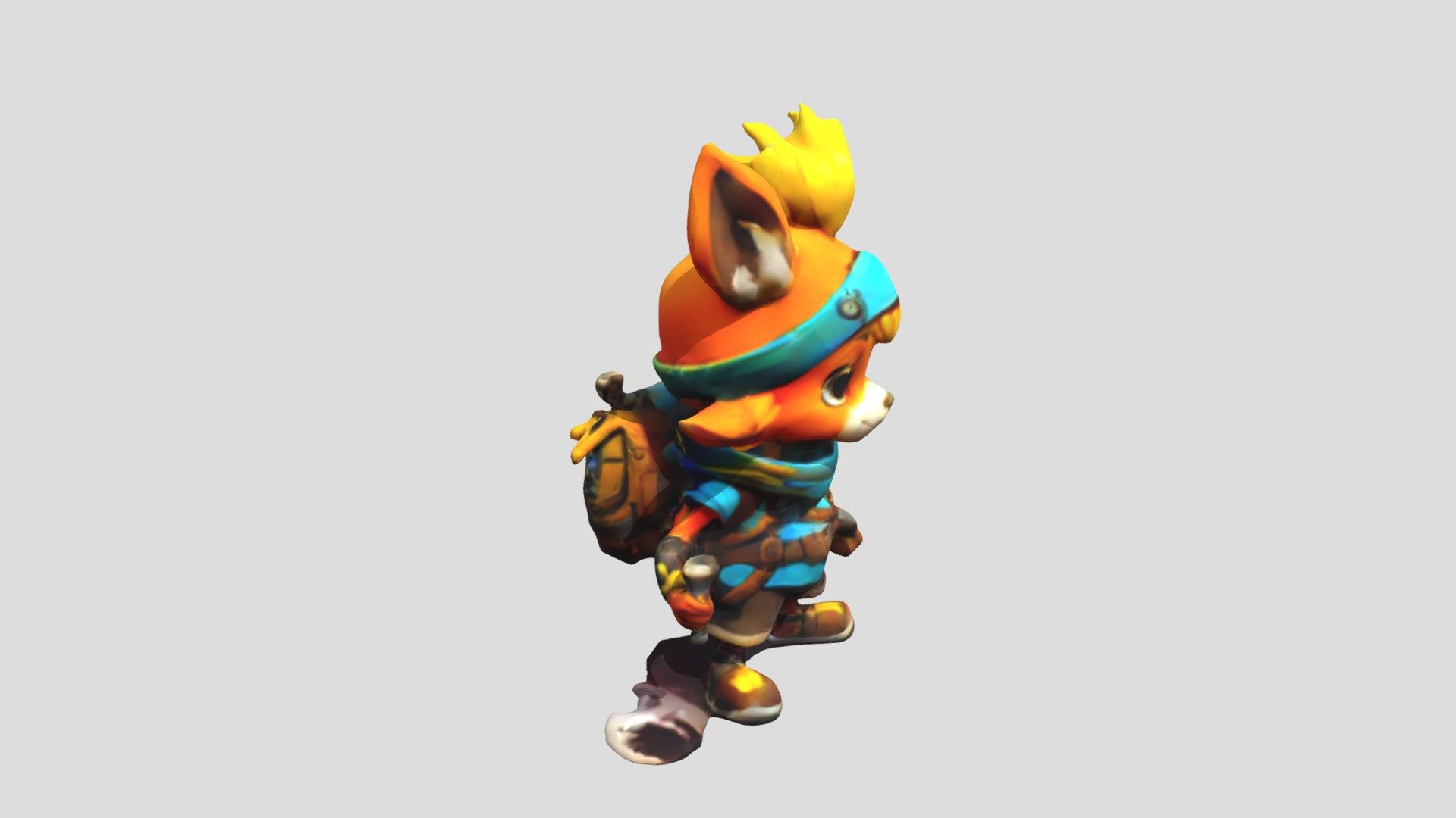 A Cartoon Fox Wearing A Blue Shirt And Brown Download Free 3d Model By Klrxyz 40a614e