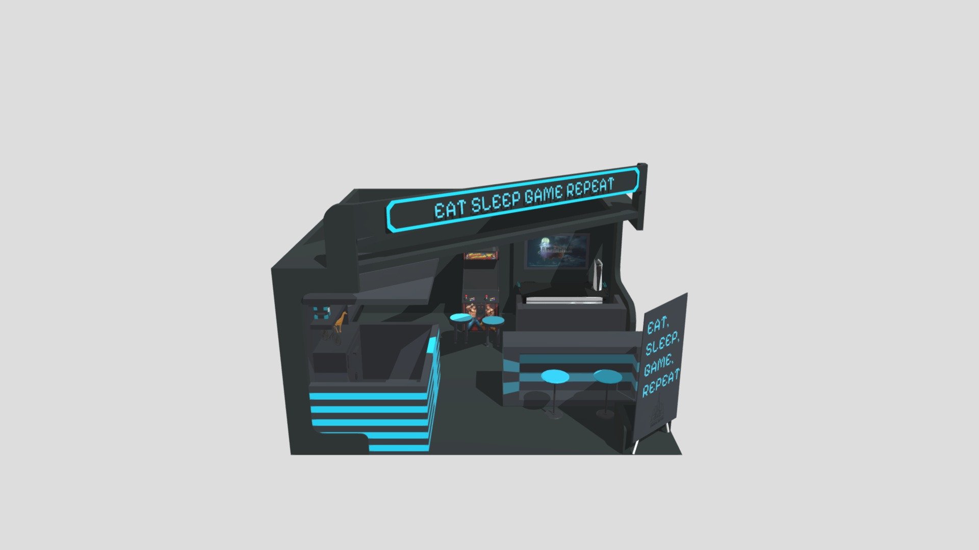 Games Exhibition Booth - 3D model by ryan.febrianto [40ab3bc] - Sketchfab