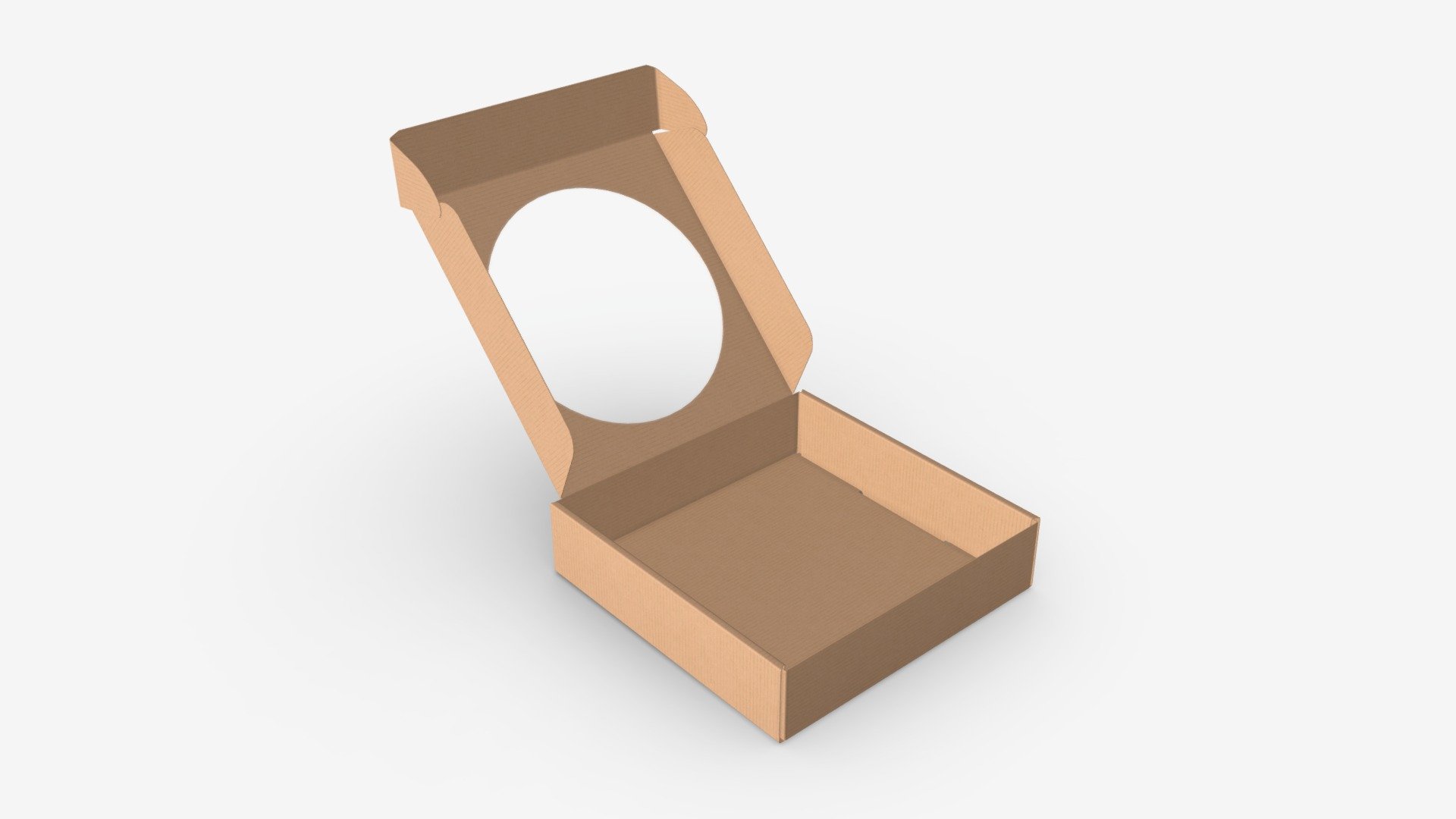 Corrugated Cardboard Box with Window 02 Open - Buy Royalty Free 3D ...