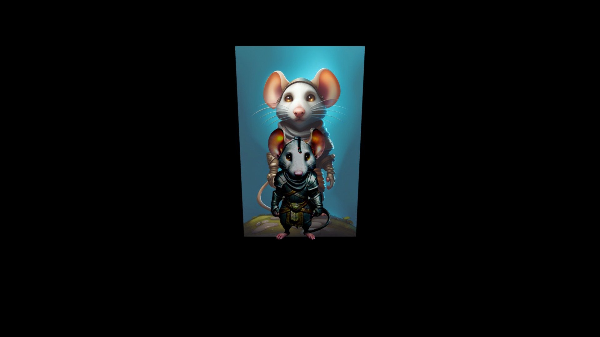 cartoon mouse with armor and a sword standing on - Download Free 3D ...