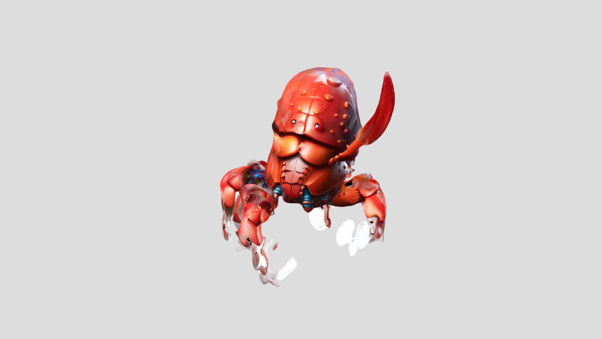 Red Crab with Claws A red crab with large cla - Download Free 3D model ...