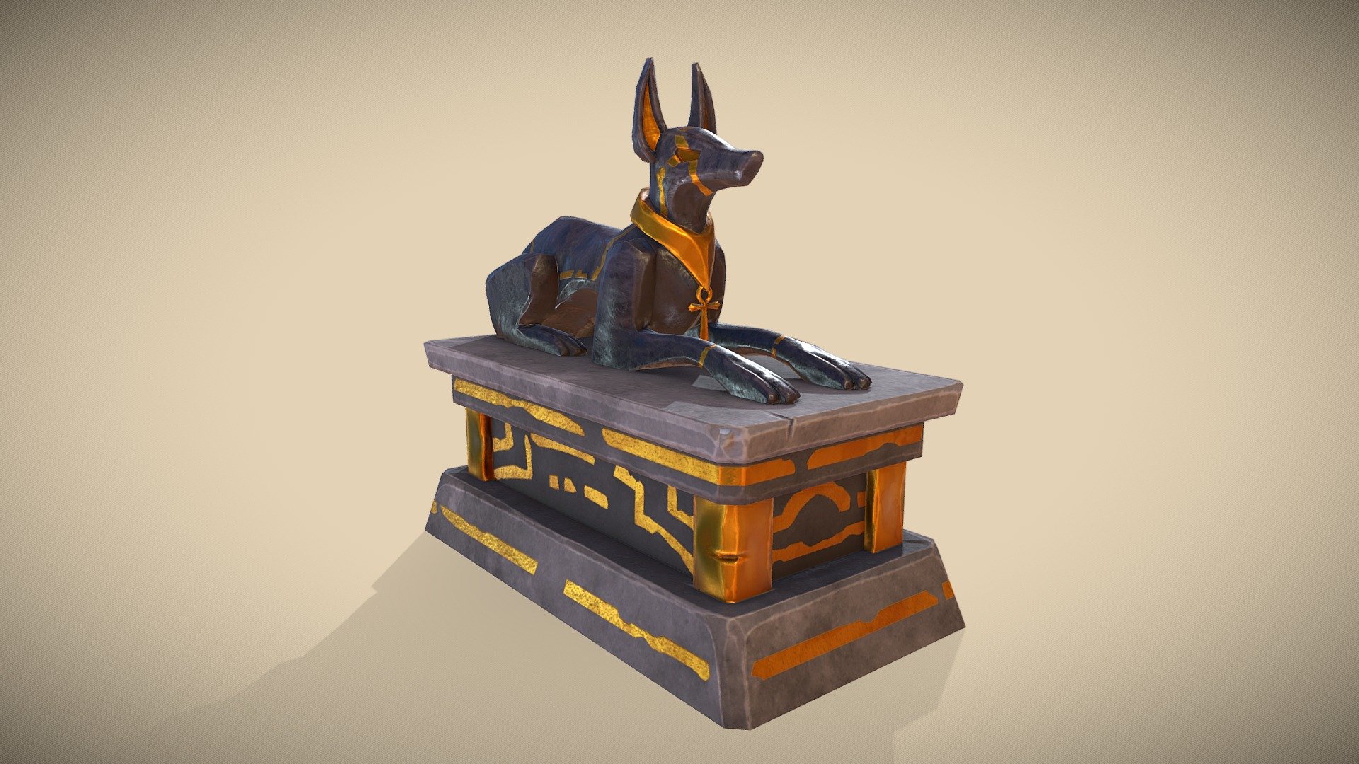 Stylized Anubis Statue - 3D model by Etienne Sachot (@Berzing) [40c2762 ...