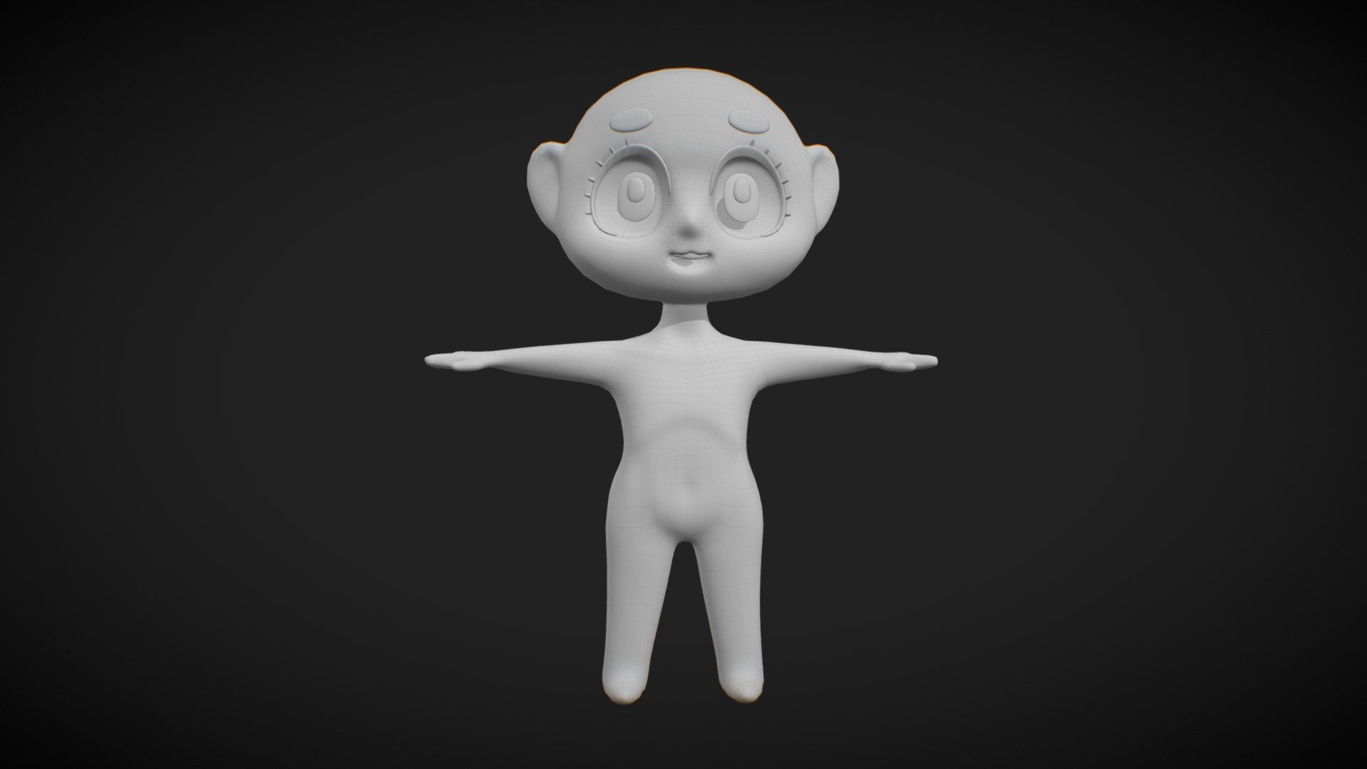 Chibi Character Lowpoly Base Mesh Free - Download Free 3D model by ...