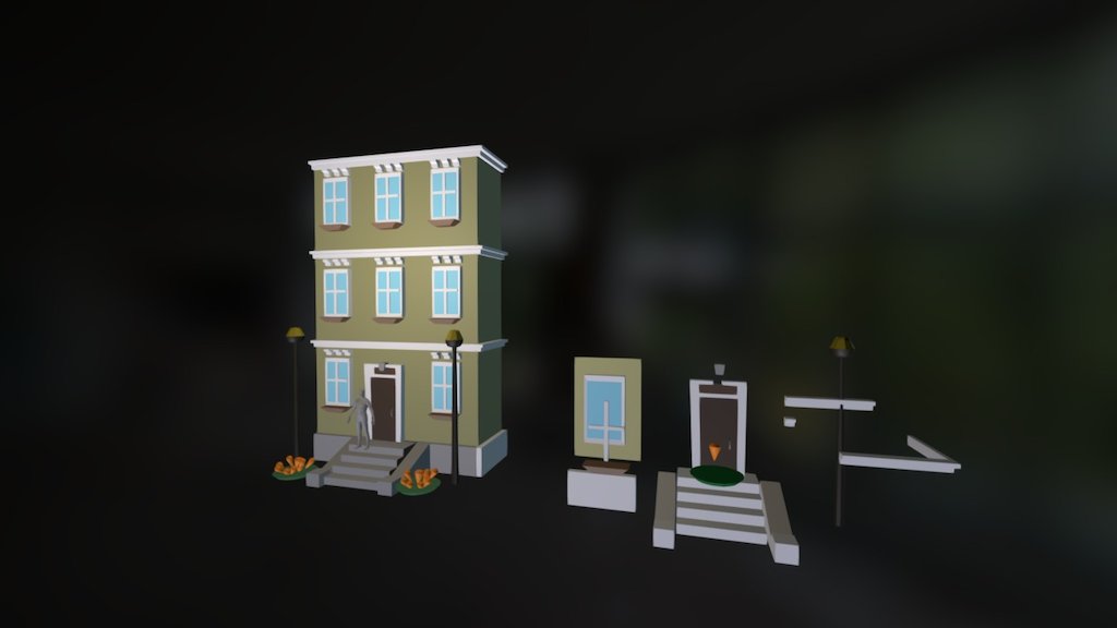 Low Poly House V1.1 - 3D model by Jierenzhang [40d48d0] - Sketchfab