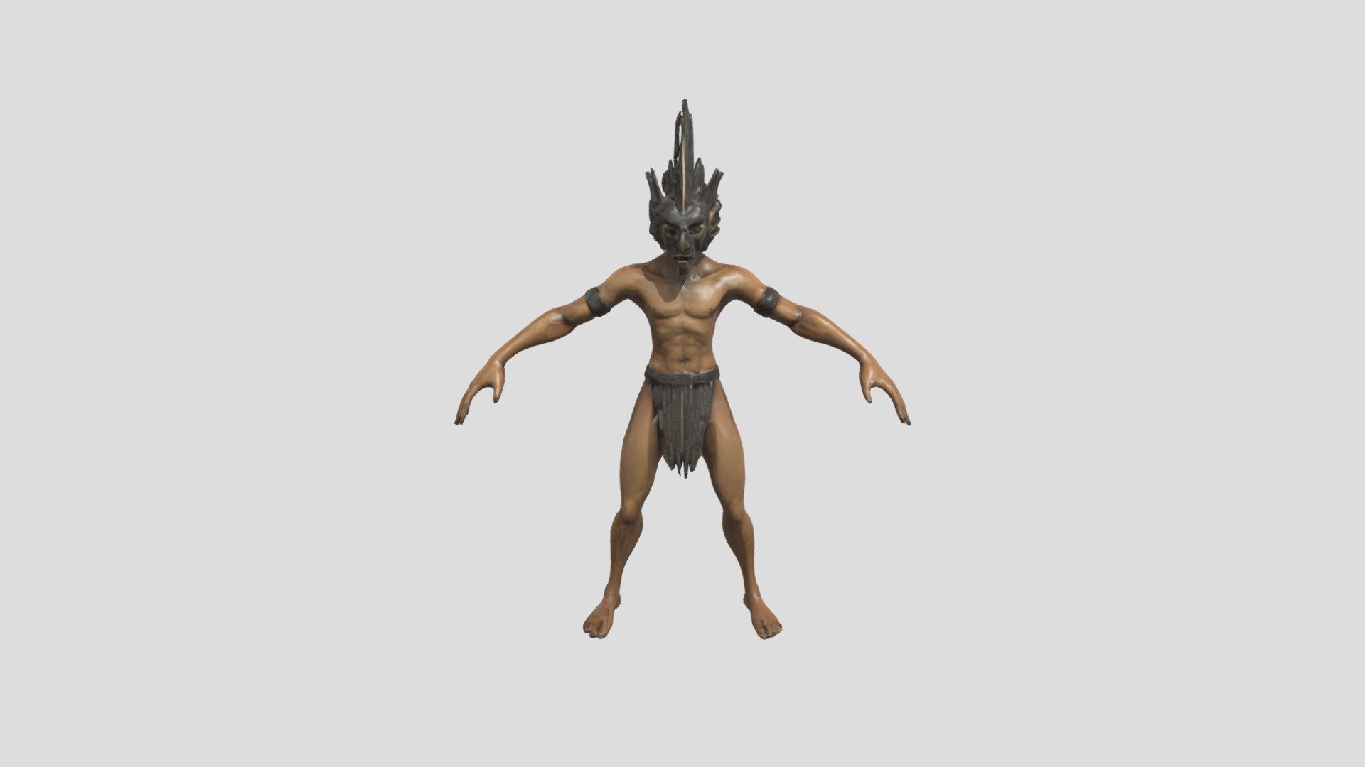 A gaunt, low-poly tribal figure - Download Free 3D model by ...