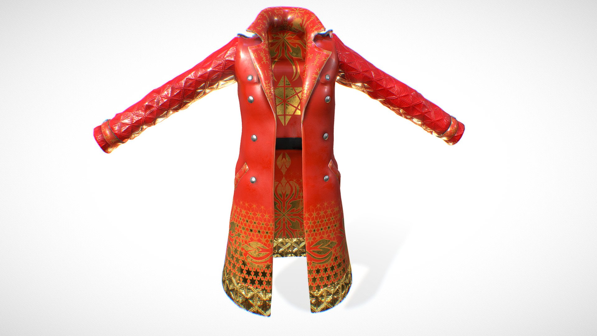 Wizard Mage Runic jacket- Trenchcoat 魔術師 - Buy Royalty Free 3D model by ...