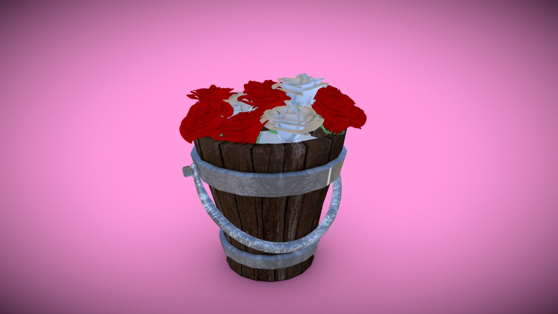 Rose bucket - 3D model by N0M4DXII (@n0madxii) [40d9cce] - Sketchfab