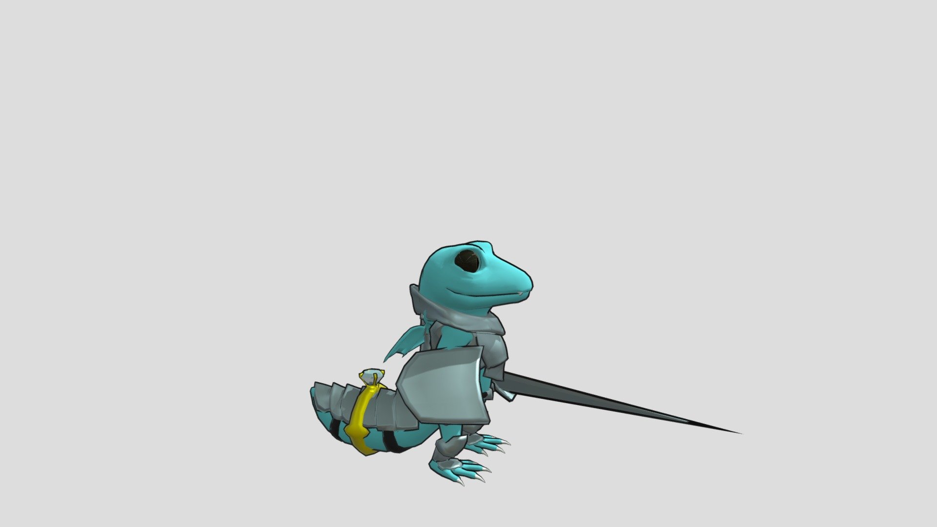 Blue Gecko Knight - 3D model by biowater [40dfa0e] - Sketchfab