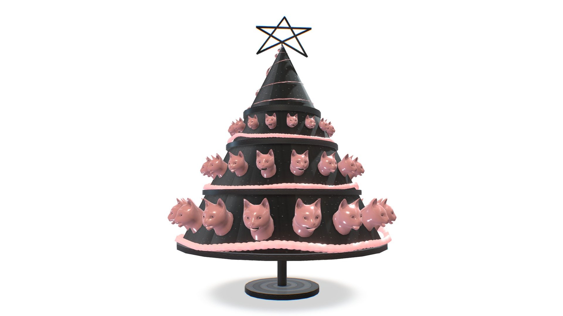 Dark Catmas tree - Buy Royalty Free 3D model by USERVIBE ...