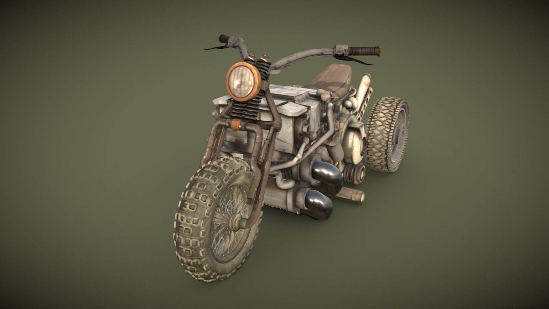 Motorcycle Post-Apocalyptic Style 2 - Download Free 3D model by ...