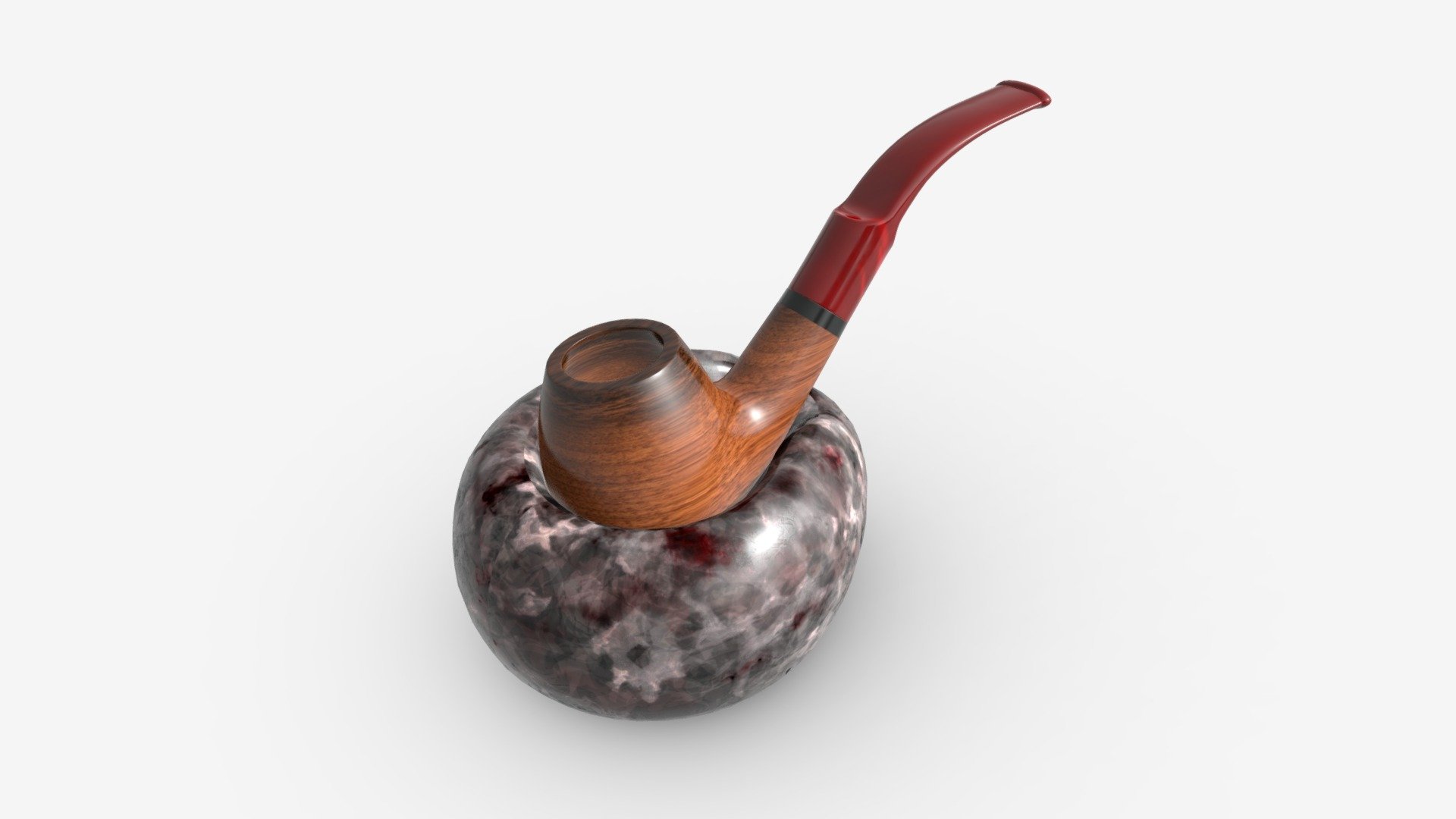 Smoking Pipe Holder Single with Pipe - Buy Royalty Free 3D model by ...
