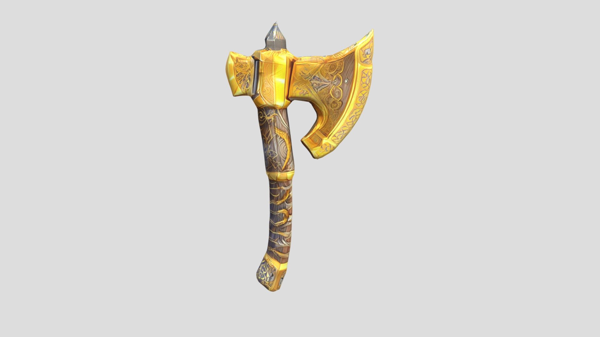 axe_with_golden_plating,_fantasy,_ultra_reallsti - Download Free 3D ...