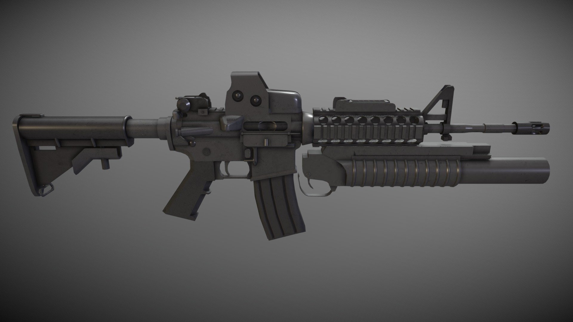 M4 ASSAULT MOD (EOTech Sight & M209 Launcher) - 3D model by ...