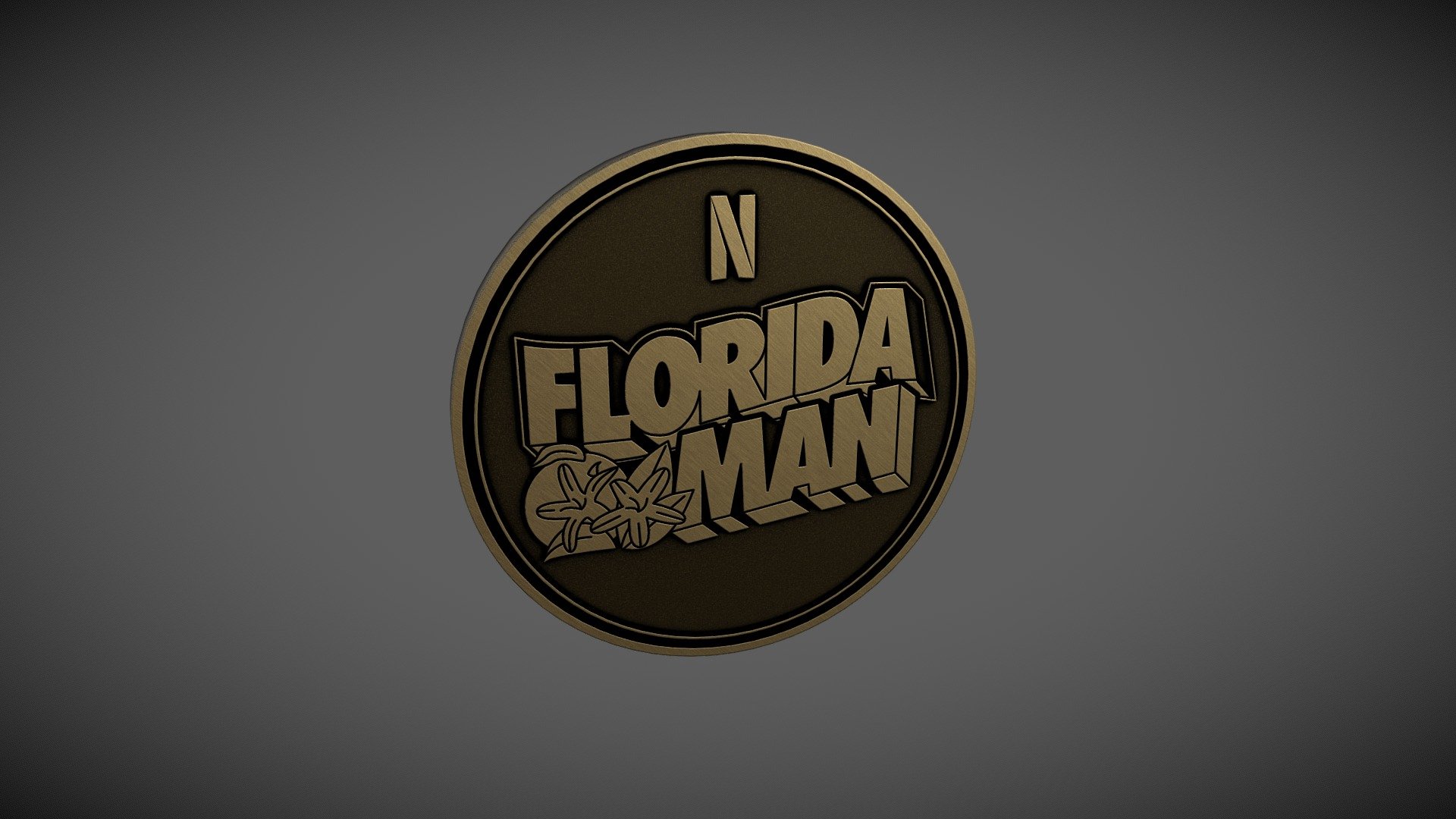 USA Made Antique Gold Diestruck Coin Netflix - 3D model by All About ...